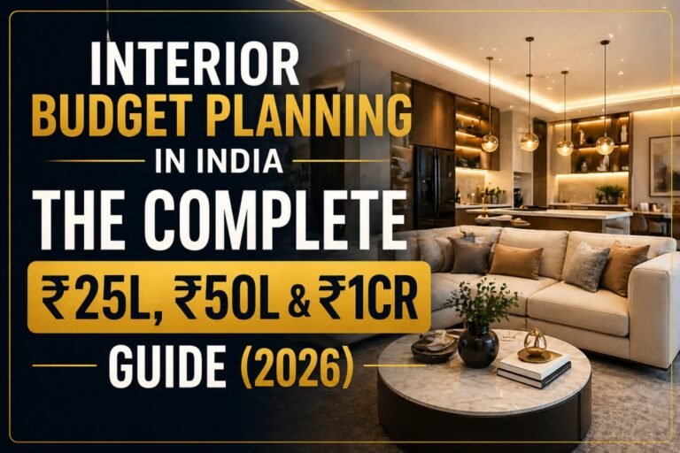 Interior Budget Planning in India (2026): ₹25L, ₹50L & ₹1Cr Cost Guide